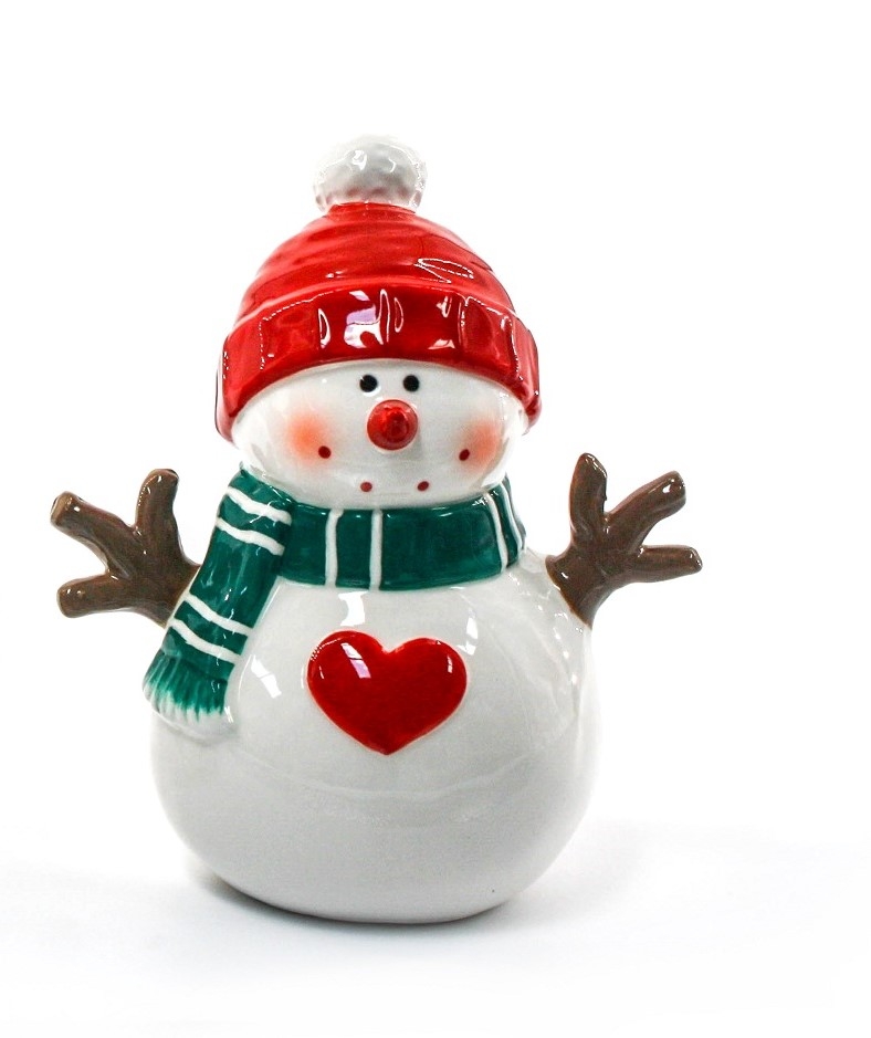 Ceramic Figurine Snowman Lge 130mm Christmas Affordable Luxury