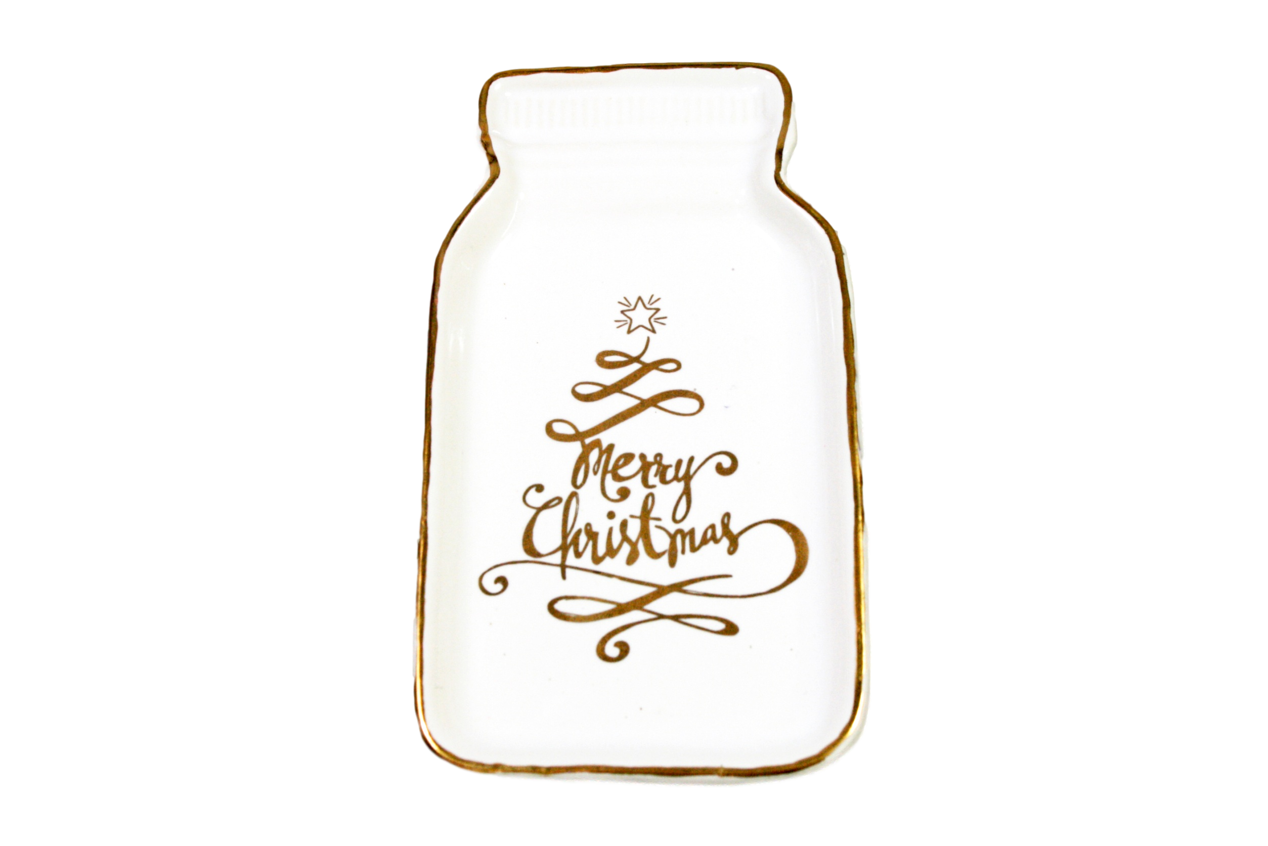 Merry Christmas Creamgold Stoneware Dish Christmas Affordable Luxury Living Interior