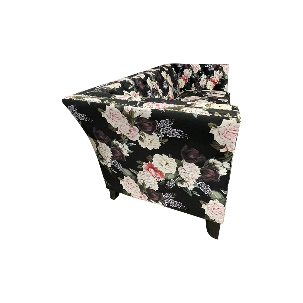 Sebastion Black Floral 1 Seat Sofa Furniture Sofas And Armchairs