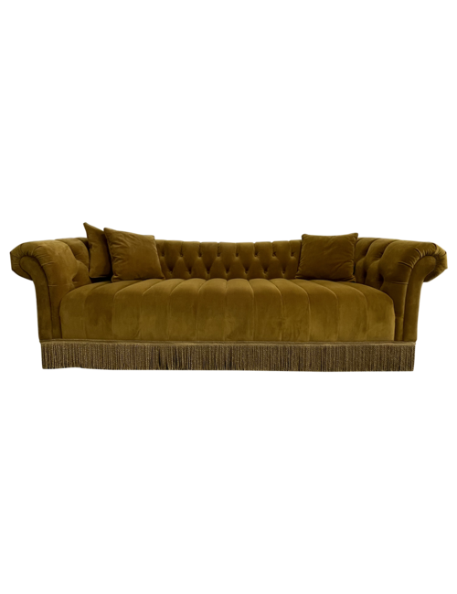 Fringed Velvet 3 Seat Sofa Furniture Sofas And Armchairs Affordable