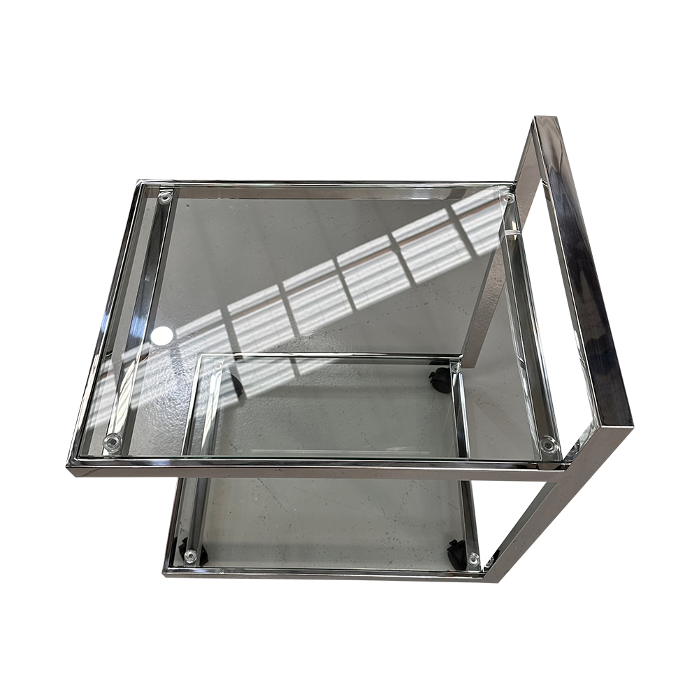 40cmw Silver Clear Glass Theo Drinks Trolley Furniture Living Room Furniture Affordable