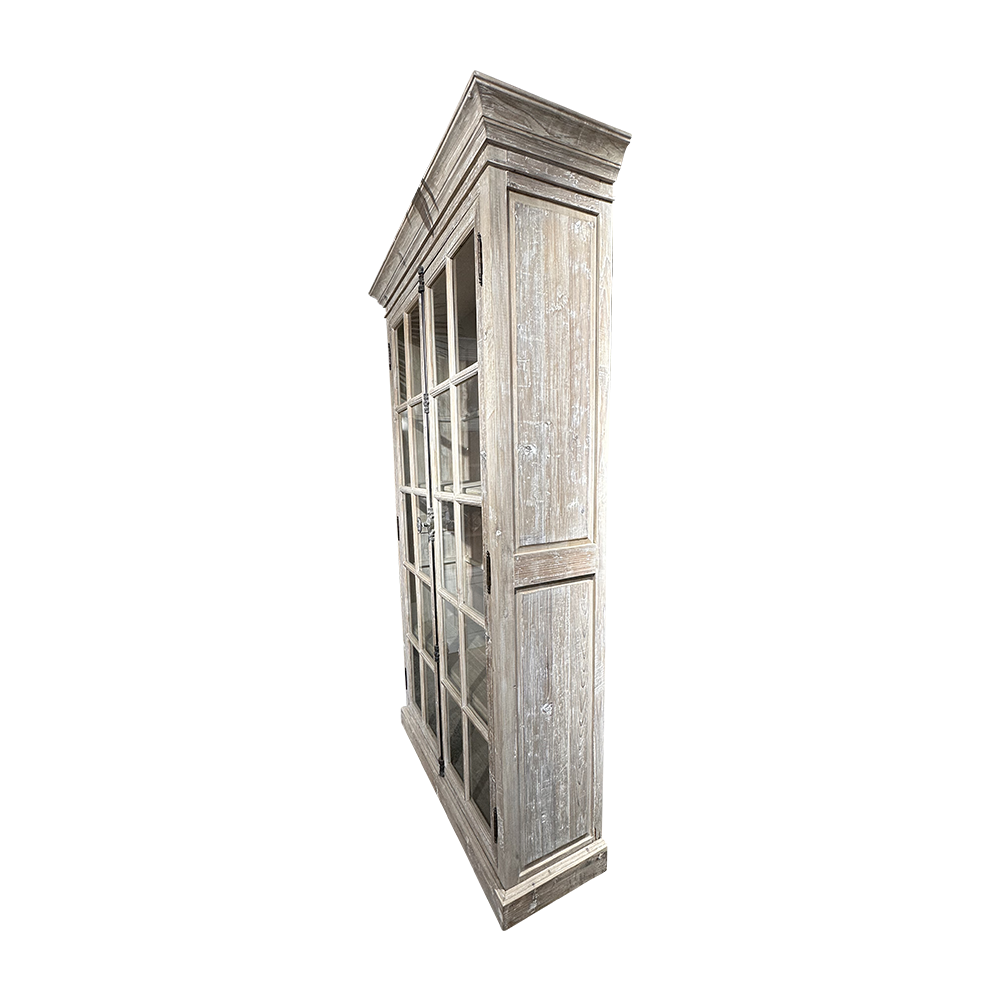 230cmh Solid Wood Glass Fronted Display Cabinet Furniture Living Room Furniture Affordable