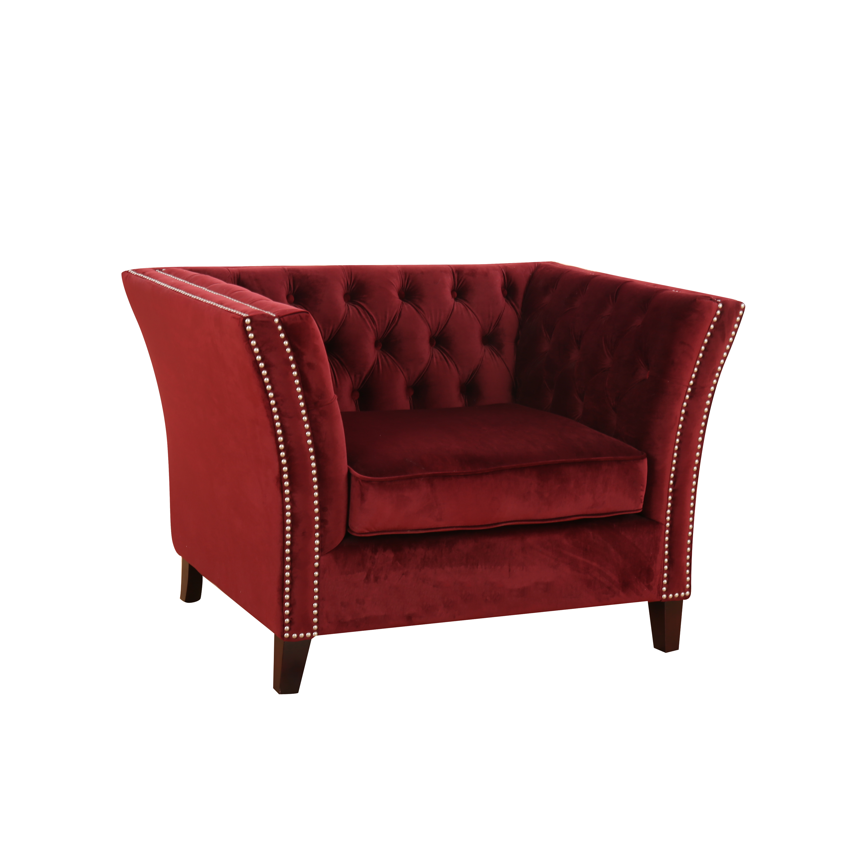 Sebastion Dark Red 1 Seat Sofa Furniture Sofas And Armchairs