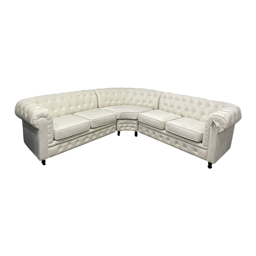 White Velvet Chesterfield Corner Suite Furniture Sofas Armchairs Affordable Luxury Living Interior Warehouse Sofa Velvet white